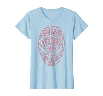 MARVEL Spider-Man All The Villains Text Fill T-Shirt