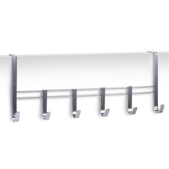 ZELLER Zeller 13897 Türhängeleiste, 6-er Set, Metall verchromt, L 51 x B 20.5 x H 10 cm