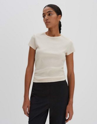 someday Kurzarmshirt Rippshirt KLEOH Slim aus BCI Cotton Mix