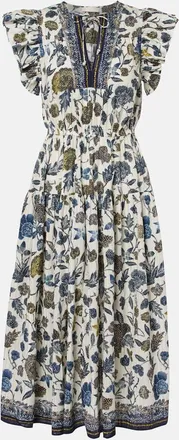 Ulla Johnson Robe midi Kairi imprimée en coton mélangé