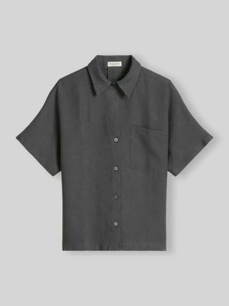 Marc O'Polo Regular Fit Bluse aus reinem Leinen mit Kellerfalte