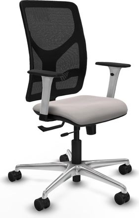 Piqueras y Crespo Wei&szlig;er Computerstuhl mit wei&szlig;en und schwarzen Armlehnen, h&ouml;henverstellbare Lendenwirbelst&uuml;tze, ausgestattet mit Syncro/Traslack und Schneideschaum, Sc