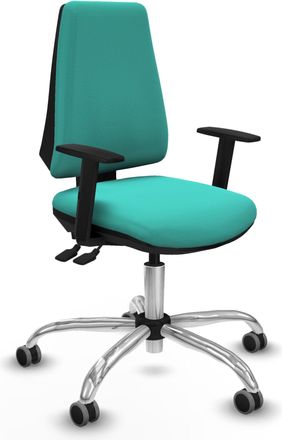 Piqueras y Crespo Elche Stuhl aus Pc mit 1D-Armlehnen, ausgestattet mit Asincro und Schneideschaum, Rollen 65 mm, Parkett, T&uuml;rkis
