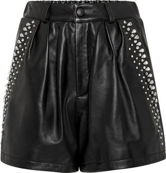 Philipp Plein Femme, Shorts, Noir, Taille: 42 FR Nappa Hot Pants with Studs