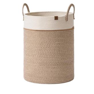 La Jol&iacute;e Muse LA JOLIE MUSE Panier de rangement en corde de coton tress&eacute; - Grand panier &agrave; linge pour couverture, jouets pour enfants, panier &agrave; linge, taille XL, d&eacute;s