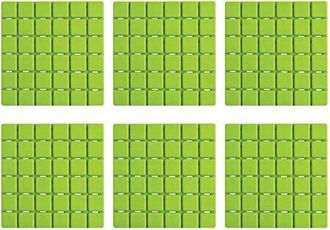 MSV Premium Duschmatte Badematte Badewanneneinlage Anti Rutsch Pads - 6 St&uuml;ck - antibakteriell rutschfest mit Saugn&auml;pfen - Gr&uuml;n - ca. 13 x 13 cm - duftet 