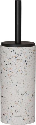 Sealskin Blend Toilettenbürste, WC-Bürste in modernem Terrazzo-Look, mit hygienischem Deckel, Zement, Weiß-Terrazzo, B x H x T: 110 x 383 x 110 mm