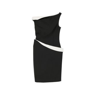 R&oacute;he Kleid mit asymmetrischem Ausschnitt - - Dresses - Damen - Schwarzk - XS