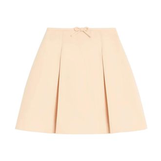 Valentino Beiger Wollseidenmischung Couture Rock - - Skirts - Damen - Beige - M