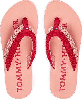 Tommy Hilfiger Zehentrenner Tommy Hilfiger CROCHET SUMMER SANDA FW0FW09417 Rosa