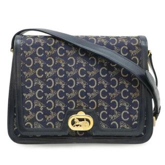 Celine Pre-owned Canvas Leather Shoulder Bag - - Pre-owned - Damen - Blau - ONE SIZE