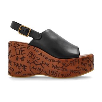 Chlo&eacute; Wedge Sandalen Maxime - - Shoes - Damen - Schwarzk - 37 EU