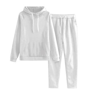 Generic Surv&ecirc;tement complet pour femme en coton et couleur unie col rond avec boutons Pantalon ample d&eacute;contract&eacute; &agrave; manches courtes Tenue de gym pour femme V&ecirc;t