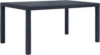 vidaXL Table de jardin Anthracite 150x90x72 cm Plastique Aspect rotin Vidaxl