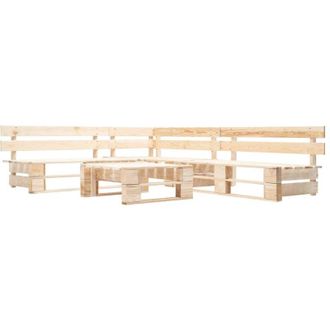 vidaXL Salon de jardin palette 4 pcs naturel bois vidaXL