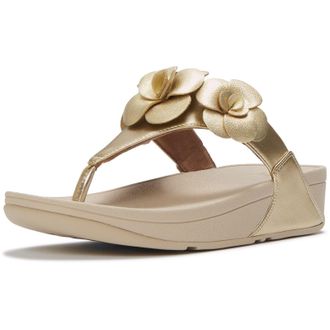FitFlop Fitflop Lulu Flower Zehensteg-Polyurethan Damen Platino Sandalen
