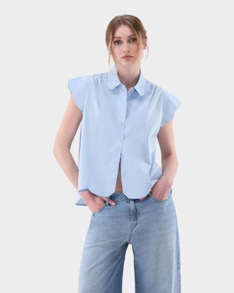van Laack Bluse cropped und &auml;rmellos