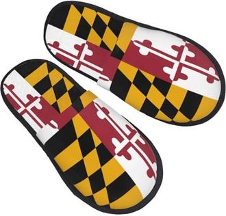 Generic Pantoufle Maison Drapeau Du Maryland Hiver Pantoufles Antid&eacute;rapantes Hiver Chaussures Chaudes Doux Chaussons Maison Pour Voyages Camping Maison L