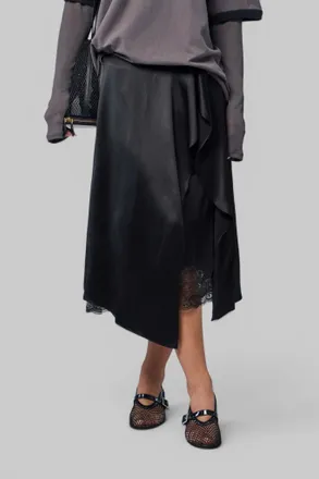 Acne Studios Satin Ruffle Skirt