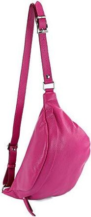 modamoda.de T77 Grand sac banane Sac poitrine italien en cuir souple, Rose, Large