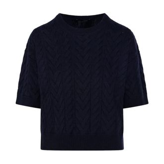 Max Mara Dominus Zopfstrick Pullover mit kurzen &Auml;rmeln - - Knitwear - Damen - Schwarzk - L