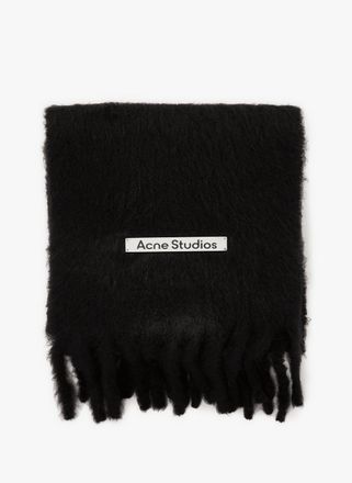 Acne Studios Echarpe &agrave; logo en mohair m&eacute;lang&eacute;