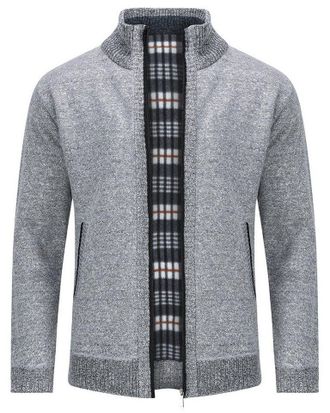AlltheMen Cardigan gef&uuml;tterte Strickjacke Grobstrick Pullover Warm &Uuml;bergangsjacke Winter