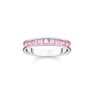 Thomas Sabo TR2358-051-9 Bague pour femme en argent sterling 925 sertie de pierres roses, 56, Argent, Aucune pierre précieuse