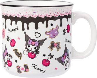 Silver Buffalo Hello Kitty und seine Freunde Keromi Sanrio Kuchenwurf-Muster Keramik Camper Tasse, 590 ml, SAN842E1