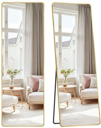 Songmics Songmics - Miroir Intégral, 160 x 50 cm, Miroir Rectangulaire sur Pied, Grand Miroir à Poser au Sol, Cadre en Alliage dAluminium, Verre Trempé, pour
