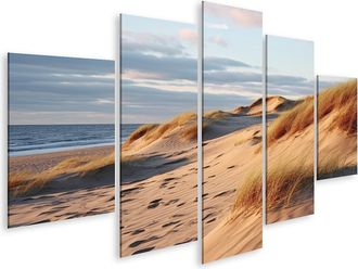 Islandburner Bild auf Leinwand Sanddünen entlang der schönen Nordsee Küste Bilder Wandbilder Poster JDYT-MFP