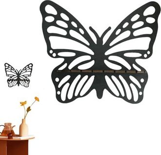 Generico &Eacute;tag&egrave;re suspendue papillon - &Eacute;tag&egrave;re murale, &eacute;tag&egrave;res suspendues en bois, d&eacute;coration de salle de bain | &Eacute;tag&egrave;re murale d&eacute;corative avec papillon, &eacute;tag&egrave;