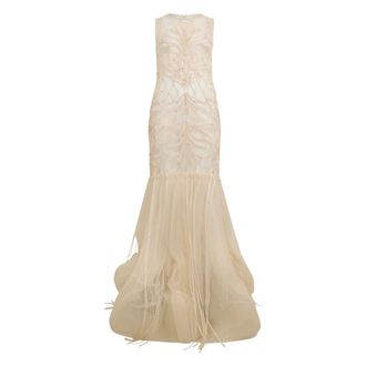 Alberta Ferretti Robe Longue de C&eacute;r&eacute;monie - Femme - Robes - Beige - Taille: 38 FR