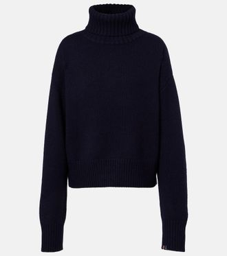 Extreme Cashmere Pull &agrave; col roul&eacute; Crop Xtra en cachemire