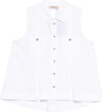 Twinset Femme, Blouses et Chemises, Blanc, Taille: 40 FR Chemise &agrave; poche poitrine