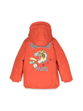 Kenzo Hooded Polyamide Down Jacket - Orange