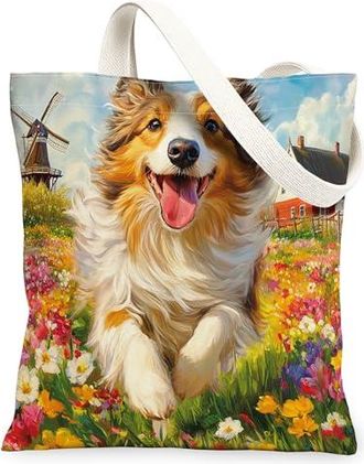 Generic Sac fourre-tout en toile pour le shopping, 33 x 38,1 cm, sac d&eacute;picerie r&eacute;utilisable pour femme, motif floral, plage, esth&eacute;tique, d&eacute;coration cadeau