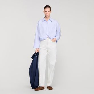 Sandro Kurze gestreifte Hemdbluse