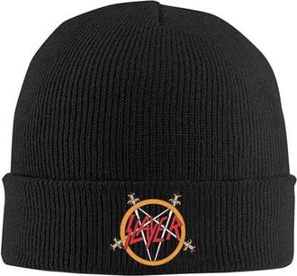 Generic Casquette Homme, Logo de Groupe m&eacute;tal avec des &eacute;p&eacute;es pentagrammes Femmes Unisexes Chapeau tricot&eacute; Bonnet Bonnet Hiver Chaud Thermique Chaud Cadeau de 