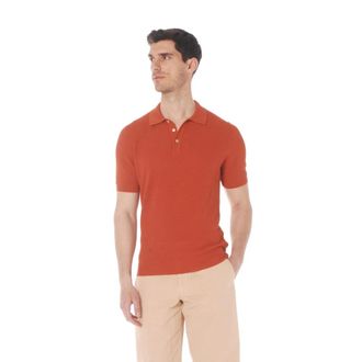 Gran Sasso Homme, Tops, Orange, Taille: XL Polo lavorazione a punto nocciolina