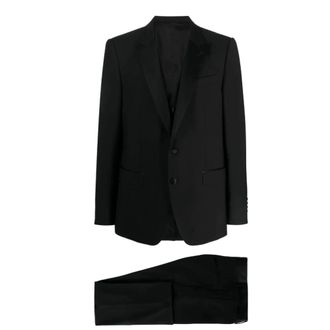Dolce & Gabbana Schwarzer Wollmischungsanzug - - Suits - Herren - Schwarzk - XL