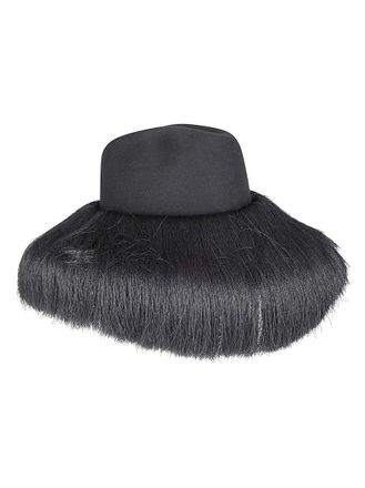 Comme Des Gar&ccedil;ons Caps & M&uuml;tzen - Fringed Wool Hat With Classic Design - Gr. ONE SIZE - in Grau - f&uuml;r Damen