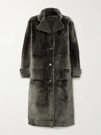 Yves Salomon Mantel Aus Shearling - Braun