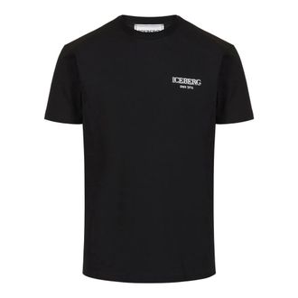 Iceberg Homme, Tops, Noir, Taille: 2XL T-shirt &agrave; logo brod&eacute;