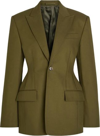 Wardrobe.NYC blazer &agrave; revers crant&eacute;s - Vert