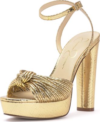 Jessica Simpson Damen Immie Platform Sandale mit Absatz, Gold, 38.5 EU