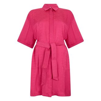 Moschino Hemdkleid mit G&uuml;rtel - - Dresses - Damen - Rosa - S