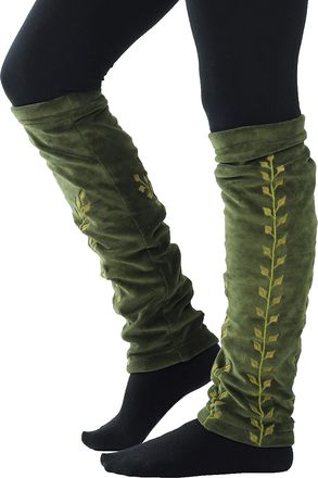 Purewonder Damen Stulpen Beinstulpen Samt Beinw&auml;rmer lw14 Gr&uuml;n