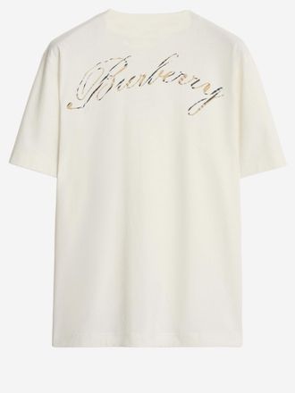 Burberry Mens Cotton T-Shirt With Logo White T-Shirts And Polos