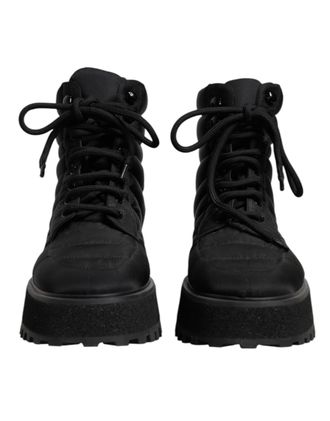 Dolce & Gabbana Padded Lace-Up Boot - Black